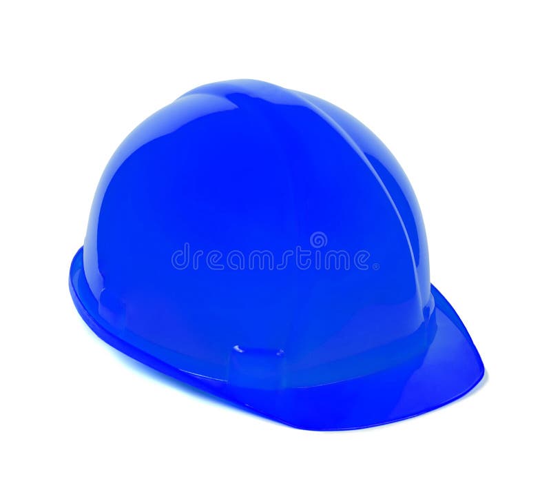 Isolated Safety Blue Helmet for Workers Stock Image - Image of ...