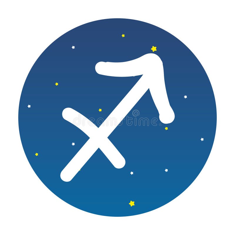 Isolated Sagittarius Colored Zodiac Sign Symbol Vector Stock Vector ...