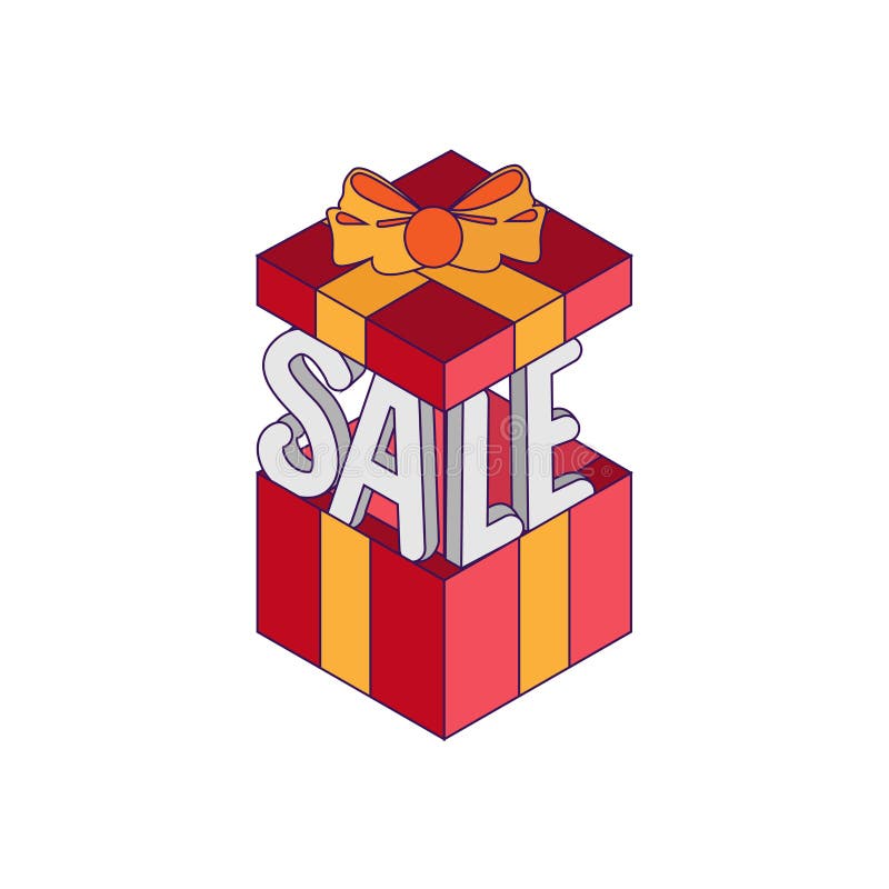 Isolated Sale Gift Box BLack Friday Vector Stock Vector - Illustration ...