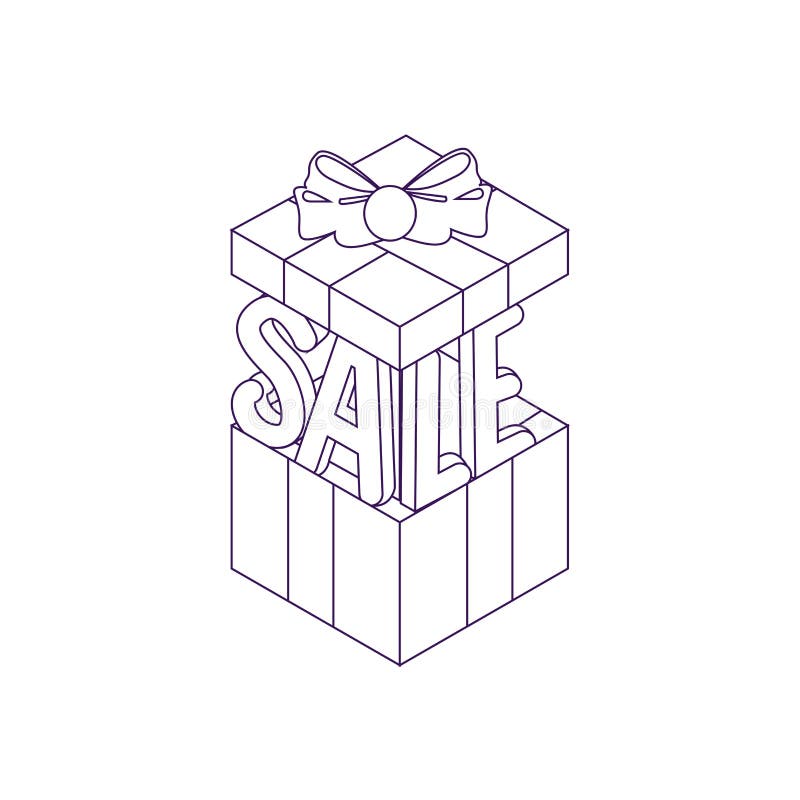 Isolated Sale Gift Box BLack Friday Vector Stock Vector - Illustration ...