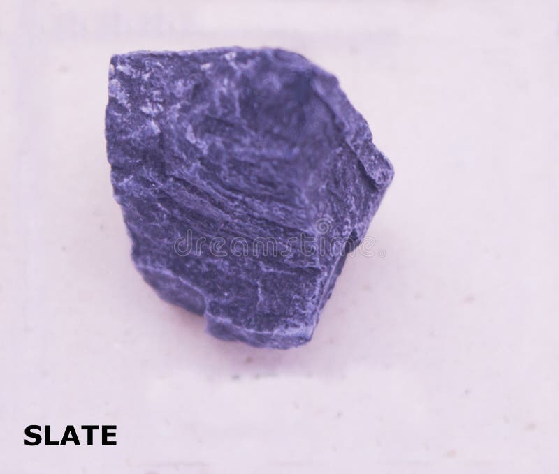 Isolated Sample of a Gray Slate Rock on Texture Background. Gray Slate ...