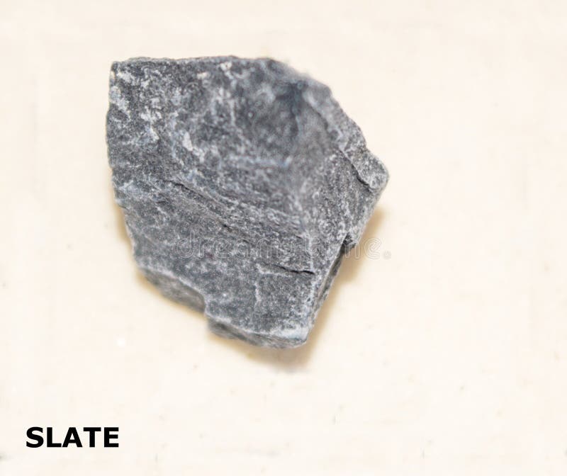 Isolated Sample of a Gray Slate Rock on Texture Background. Gray Slate ...