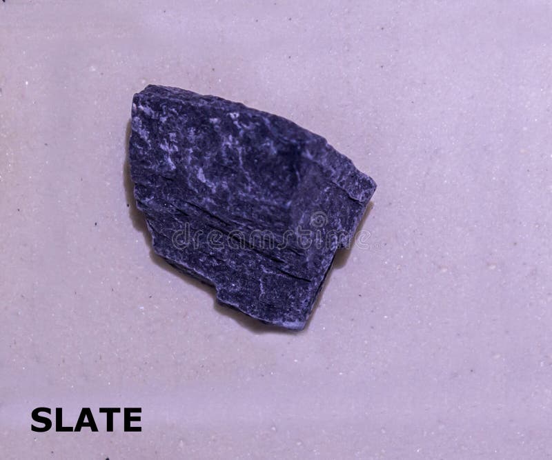 Isolated Sample of a Gray Slate Rock on Texture Background. Gray Slate ...