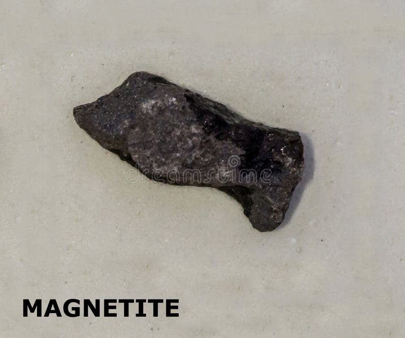 Isolated Sample of a Magnetite Rock on Texture Background. Magnetite ...