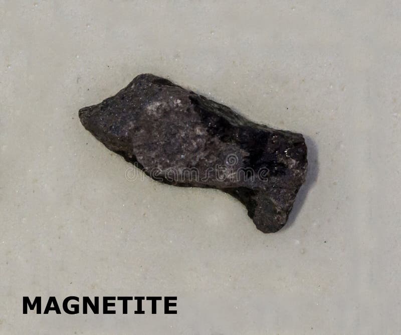 Isolated Sample of a Magnetite Rock on Texture Background. Magnetite ...