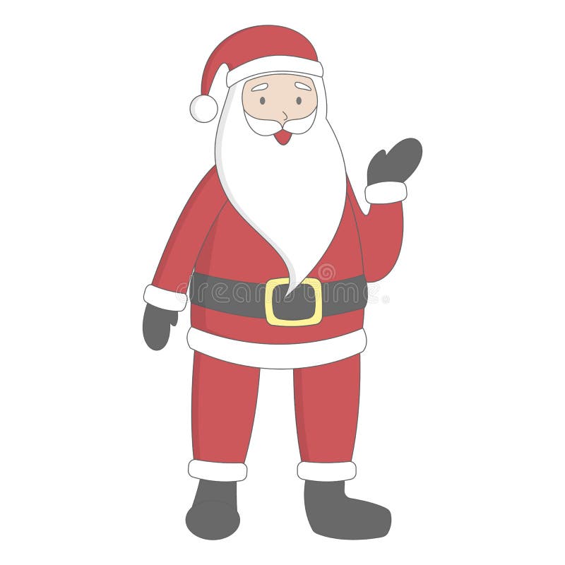 Standing Santa Claus Isolated Character Drawing Stock Illustrations ...