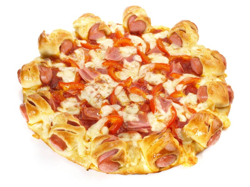 Isolated Sausage Roll Pizza - Fast Food Stock Image - Image of meat ...