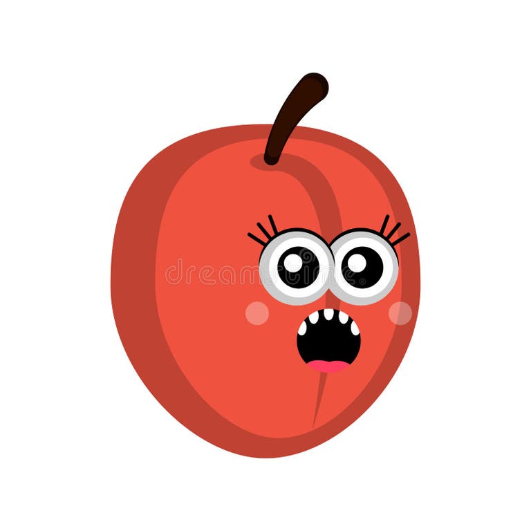 Isolated Scared Peach Cartoon Stock Vector - Illustration of comic ...