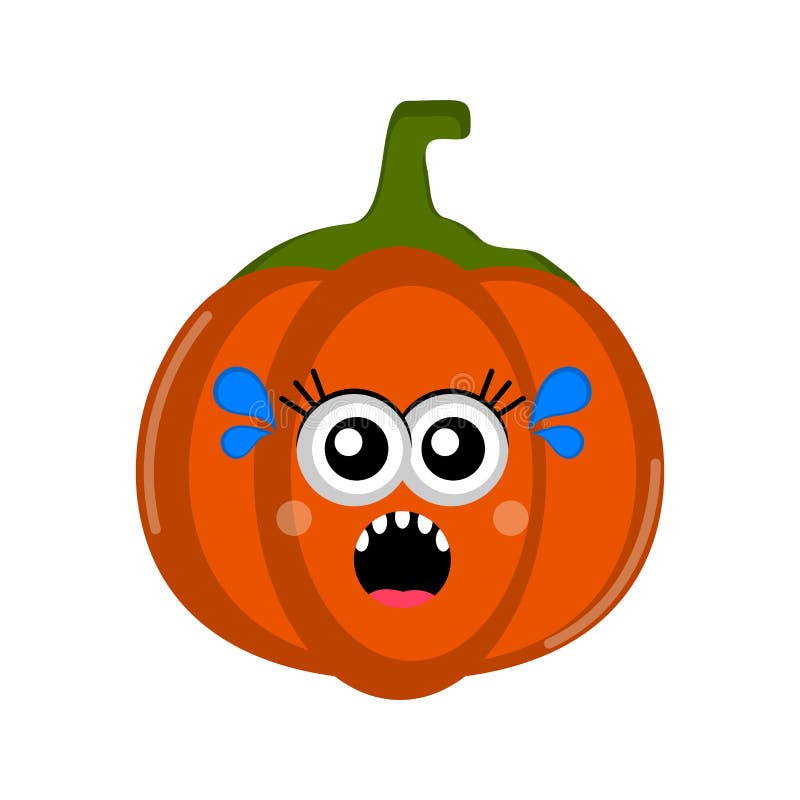 Isolated Scared Pumpkin Cartoon Stock Vector - Illustration of vitamin ...
