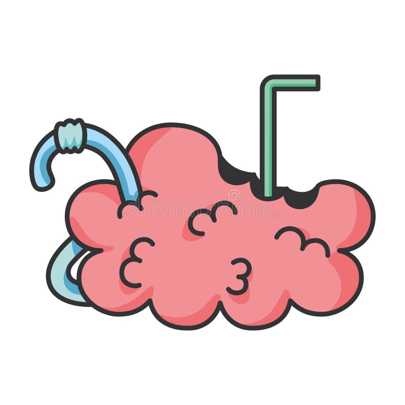 A Brain is Haunted by Evil Shadows. Isolated Vector Illustration Stock ...