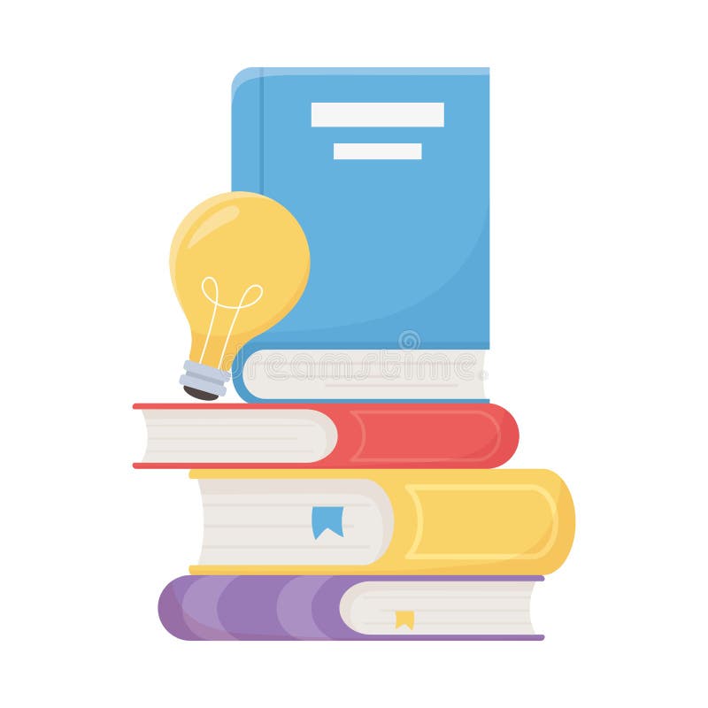 Isolated School Books and Light Bulb Vector Design Stock Vector ...