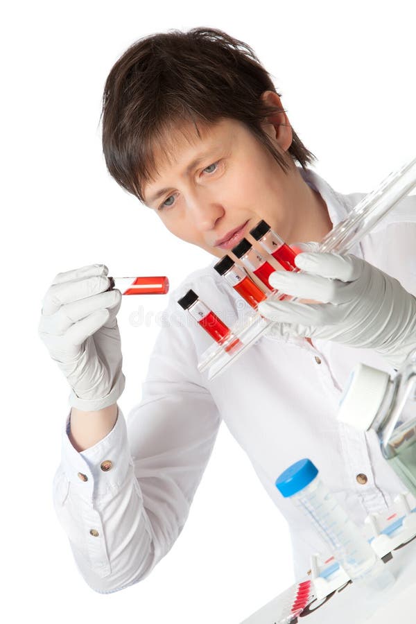 Isolated Scientist Woman in Lab Stock Photo - Image of experiment ...