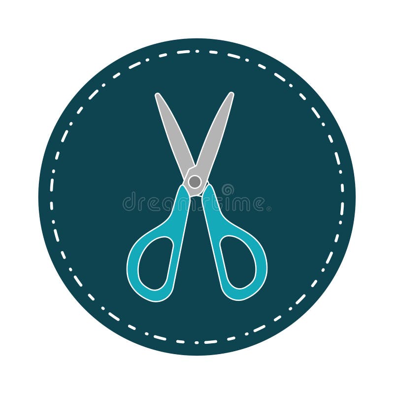 Isolated Scissors on a Sticker School Supply Icon Stock Illustration ...