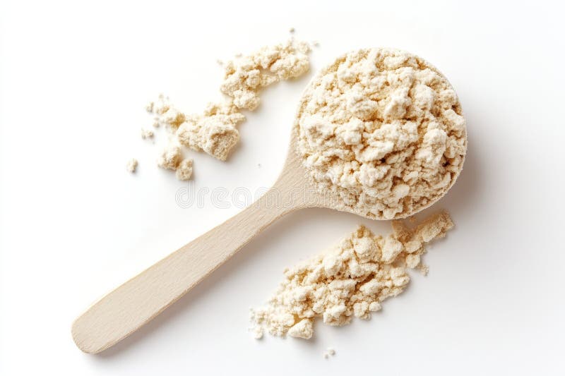 Isolated Scoop of Vanilla Protein Powder with a Spill on Stock Photo ...