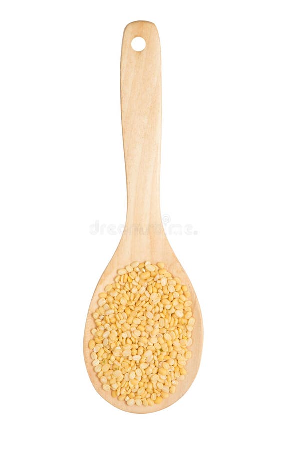 Isolated a Scoop of Yellow Bean Seed Stock Photo - Image of wood ...