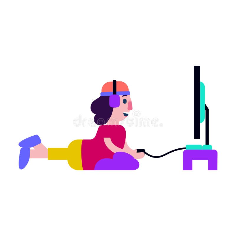 Isolated screen gamer stock vector. Illustration of virtual - 197264152
