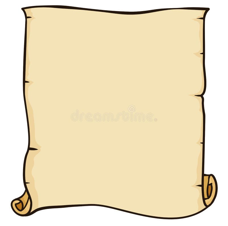 Isolated Unrolled Ancient Scroll in Cartoon Style, Vector Illustration ...