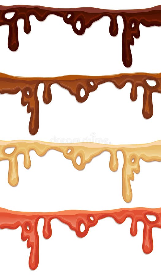 Isolated Seamless Repeatable Melted Chocolate, Caramel and Jam Flow ...