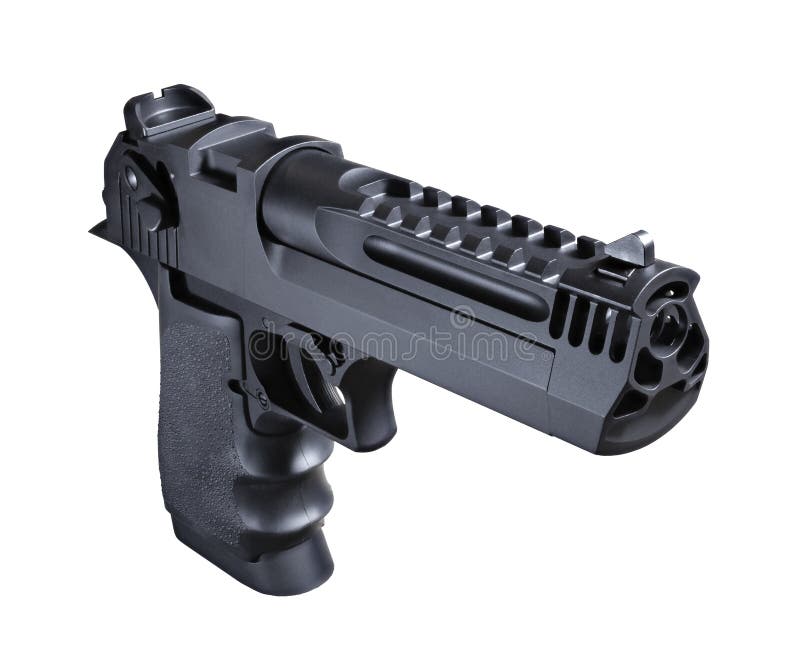 Isolated Semi Auto Pistol Angled Toward Viewer Stock Image - Image of ...