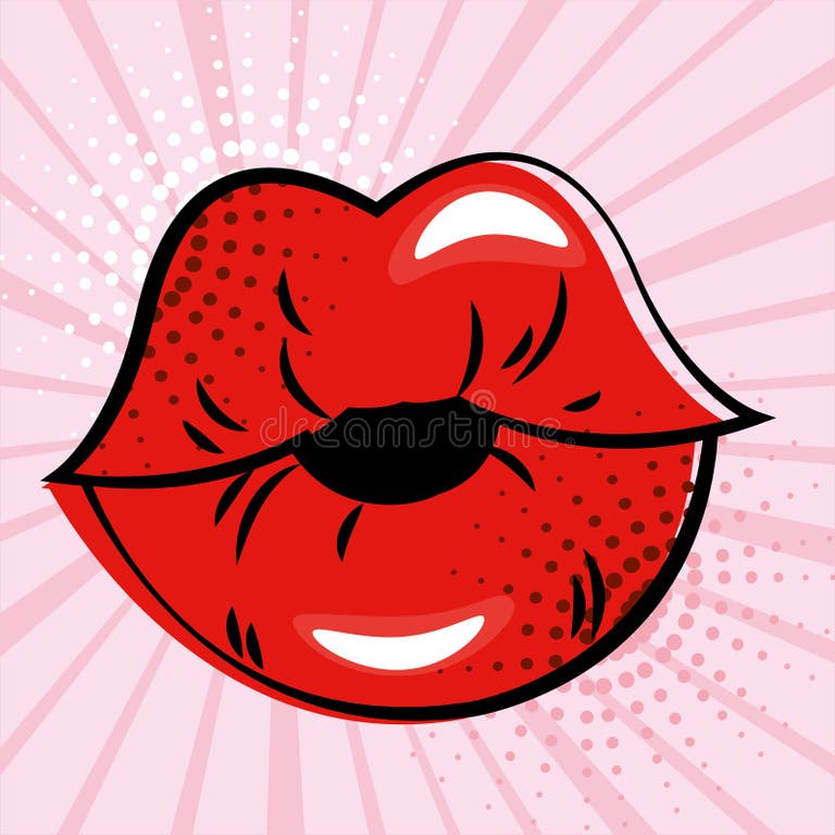 Isolated Sensual Lips on a Comic Page Vector Stock Vector ...