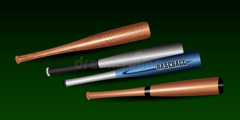 Isolated Set of Baseball Bats Stock Vector - Illustration of digitally ...
