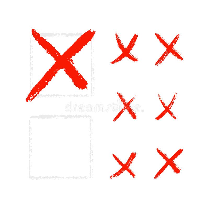 Isolated Set with Checkbox and Different Hand Draw Cross Stock Vector ...