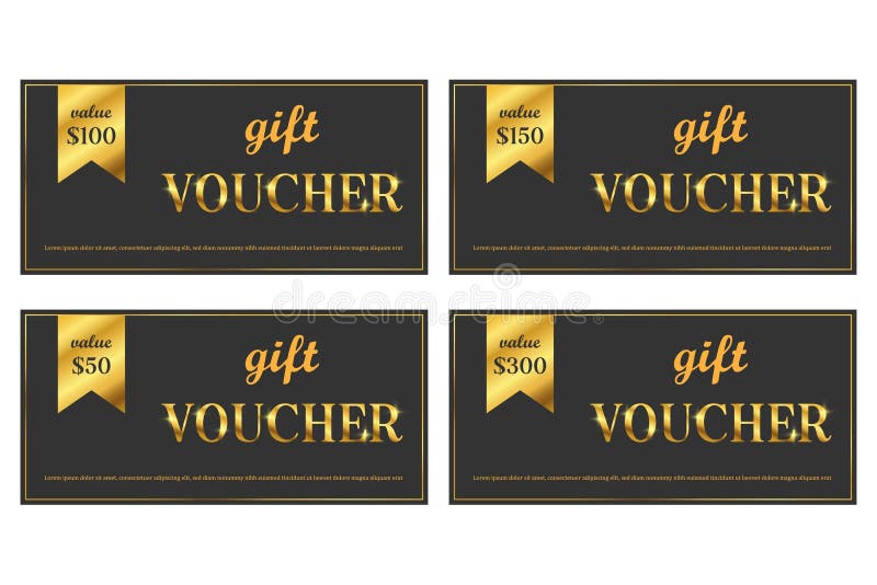 Isolated Set of Gift Vouchers Stock Vector - Illustration of invitation ...