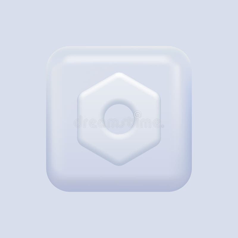 Isolated Settings Icon. White Square Element Stock Vector ...