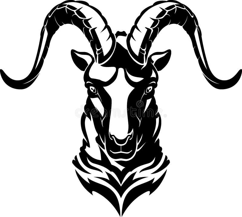 Goat Shadow Head stock vector. Illustration of looking - 123750693