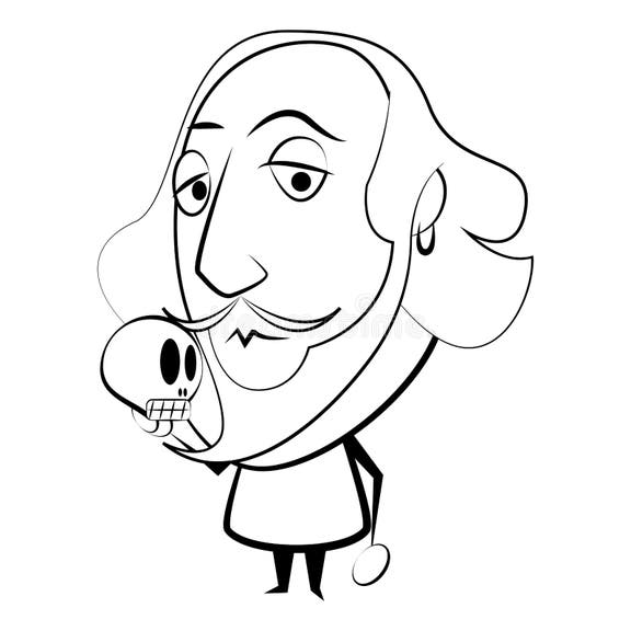 Isolated Shakespeare Outline Stock Illustration - Illustration of humor ...