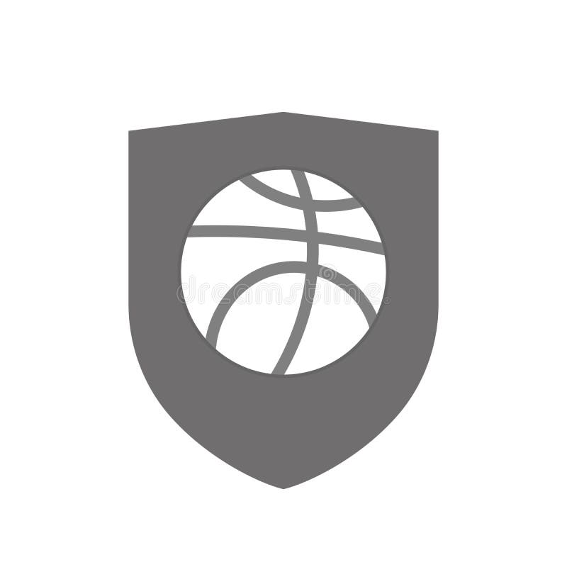 Isolated Shield with a Basketball Ball Stock Illustration ...