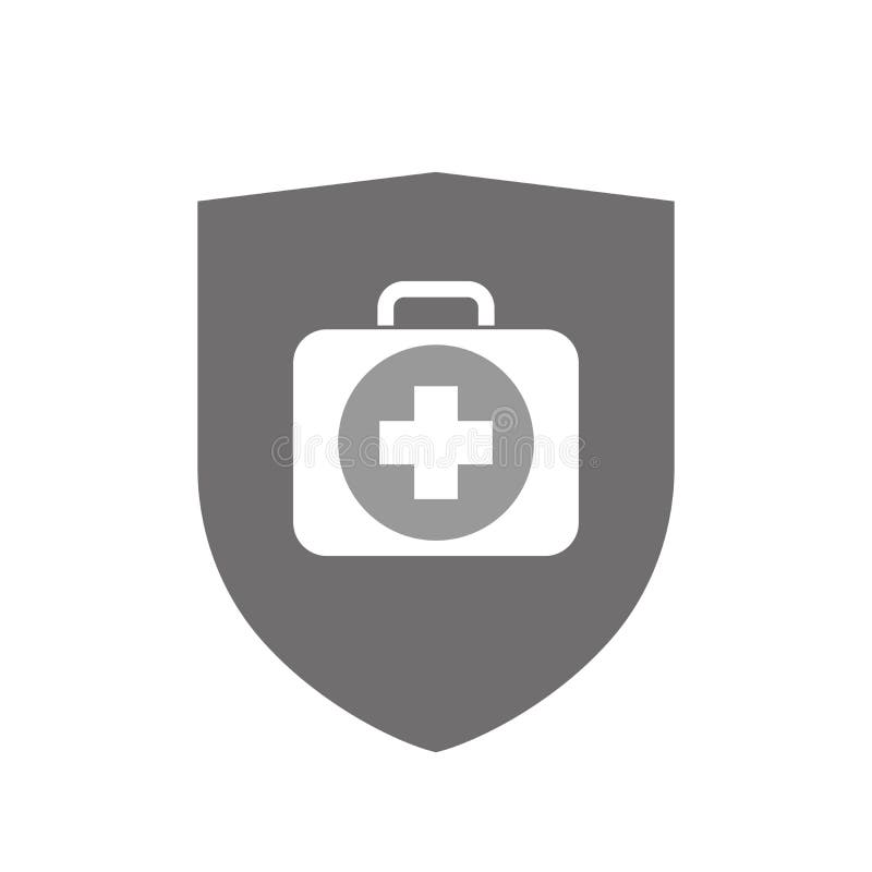 Isolated Shield with a First Aid Kit Icon Stock Illustration ...