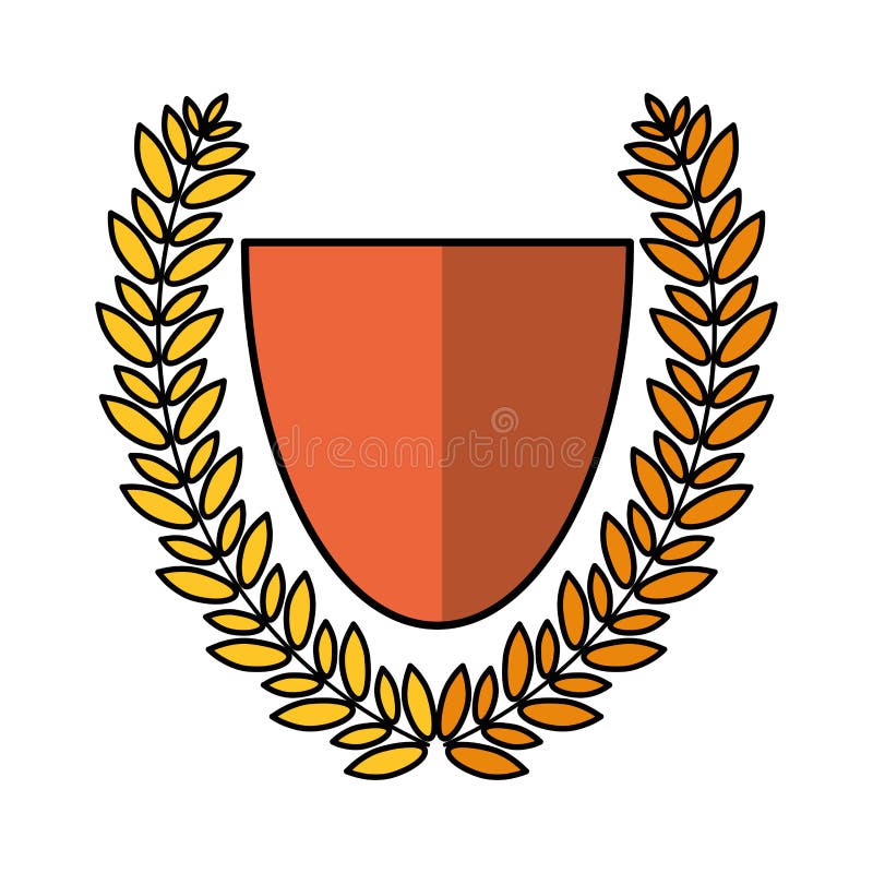 Isolated Shield Inside Wreath Design Stock Vector - Illustration of ...