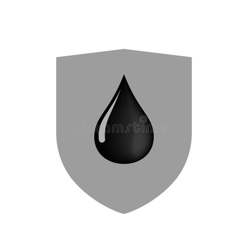 Isolated Shield with an Oil Drop Icon Stock Illustration - Illustration ...