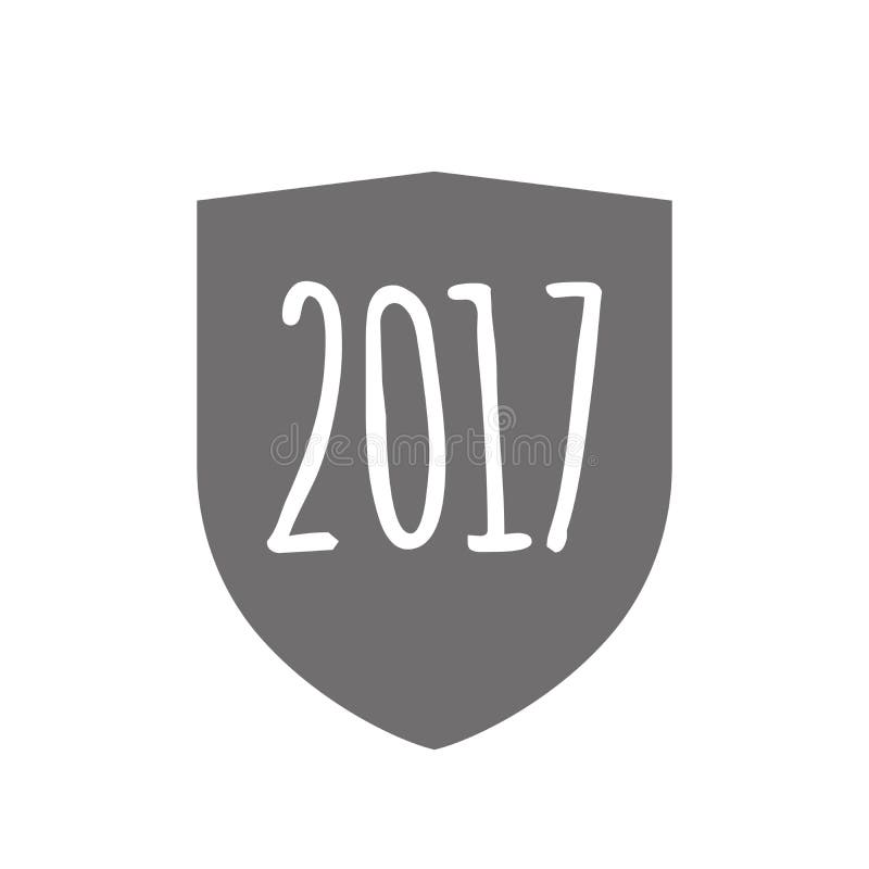 Isolated Shield with a 2017 Year Number Icon Stock Illustration ...