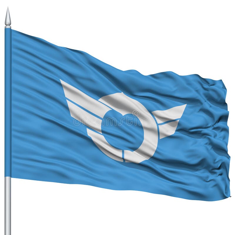 Isolated Shiga Japan Prefecture Flag on Flagpole Stock Illustration ...