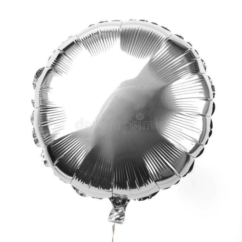An Isolated Shiny Silver Round Balloon Captures the Light with Its ...
