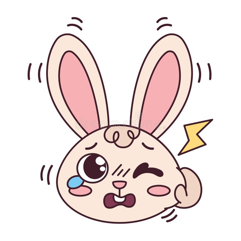 Isolated in Shock Rabbit Cartoon Avatar Vector Stock Vector ...