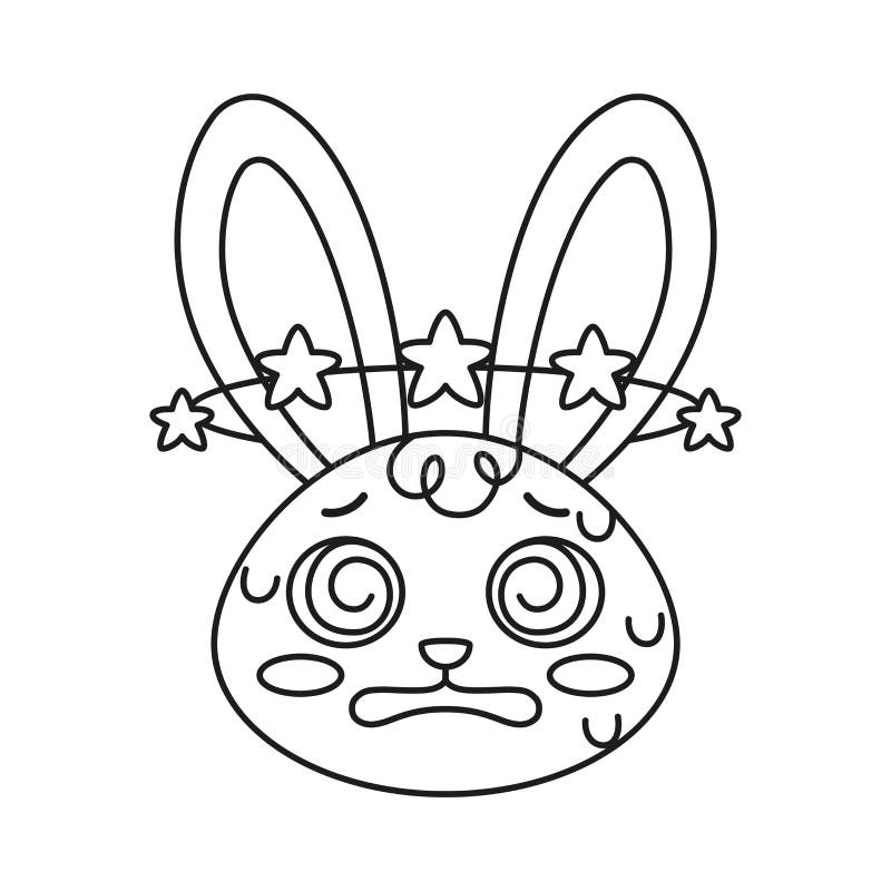 Isolated in Shock Rabbit Cartoon Avatar Vector Stock Vector ...