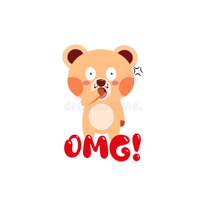 Isolated Shocked Bear Kawaii Stock Vector - Illustration of clipart ...