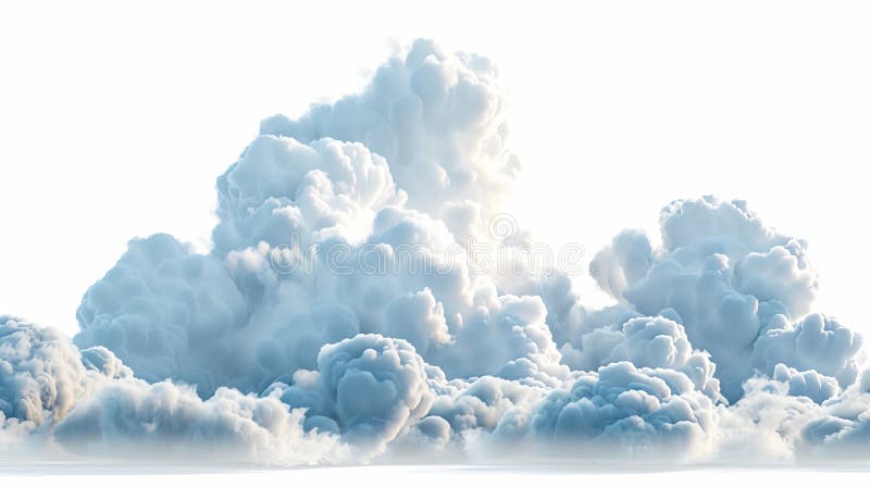 An Isolated Shot of Clouds on a White Background Stock Image - Image of ...