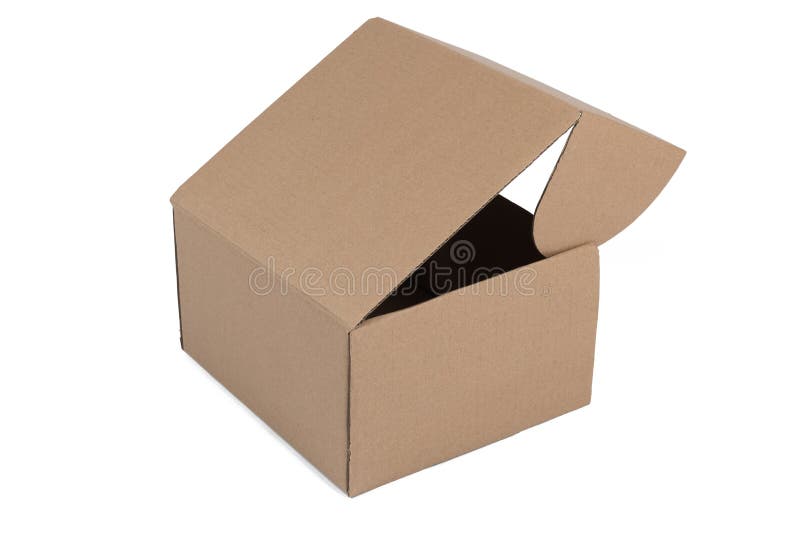Isometric Angle of Isolated and Opened Blank Cardboard Box Stock Photo ...