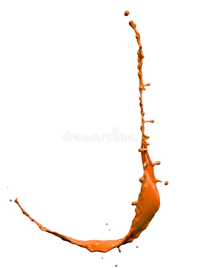 Isolated Shot of Orange Paint Splash on White Background Stock Photo ...
