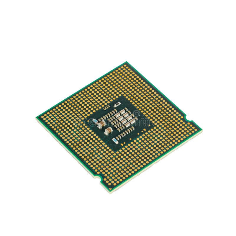 Isolated Shot of the Underside of a Computer CPU Chip Stock Photo ...