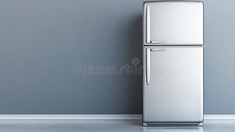 Isolated Side by Side Stainless Steel Refrigerator and Freezer on a ...