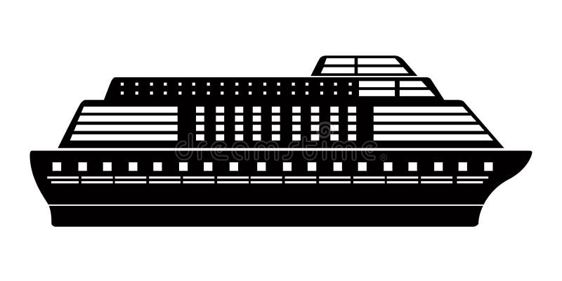Isolated Side View of a Cruise Ship Icon Stock Vector - Illustration of ...