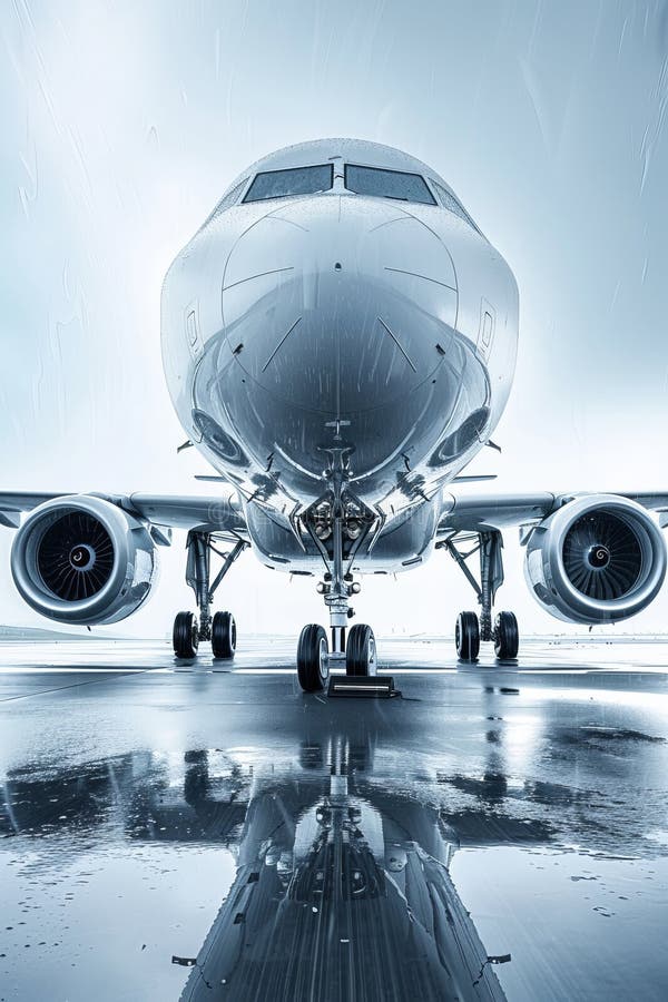 Isolated Side View of a Passenger Airplane on White Background for ...