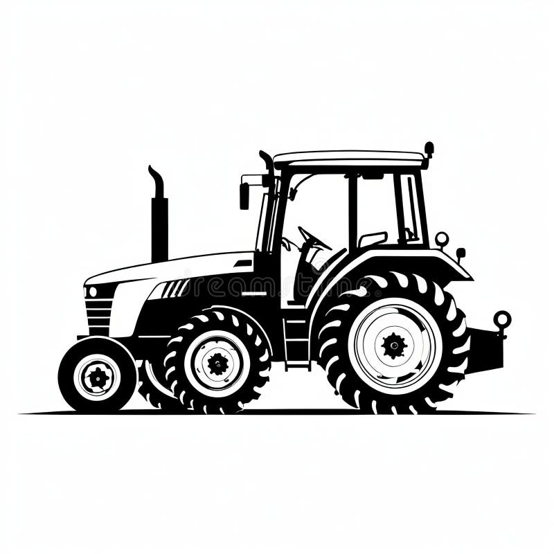 Isolated Silhouette of Farm Tractor Design Stock Illustration ...