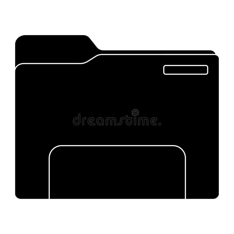 Isolated Silhouette of Folder Office Supply Icon Vector Stock Vector ...