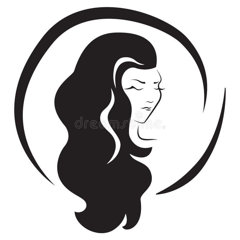 Isolated Silhouette Girls Head Stock Vector - Illustration of style ...